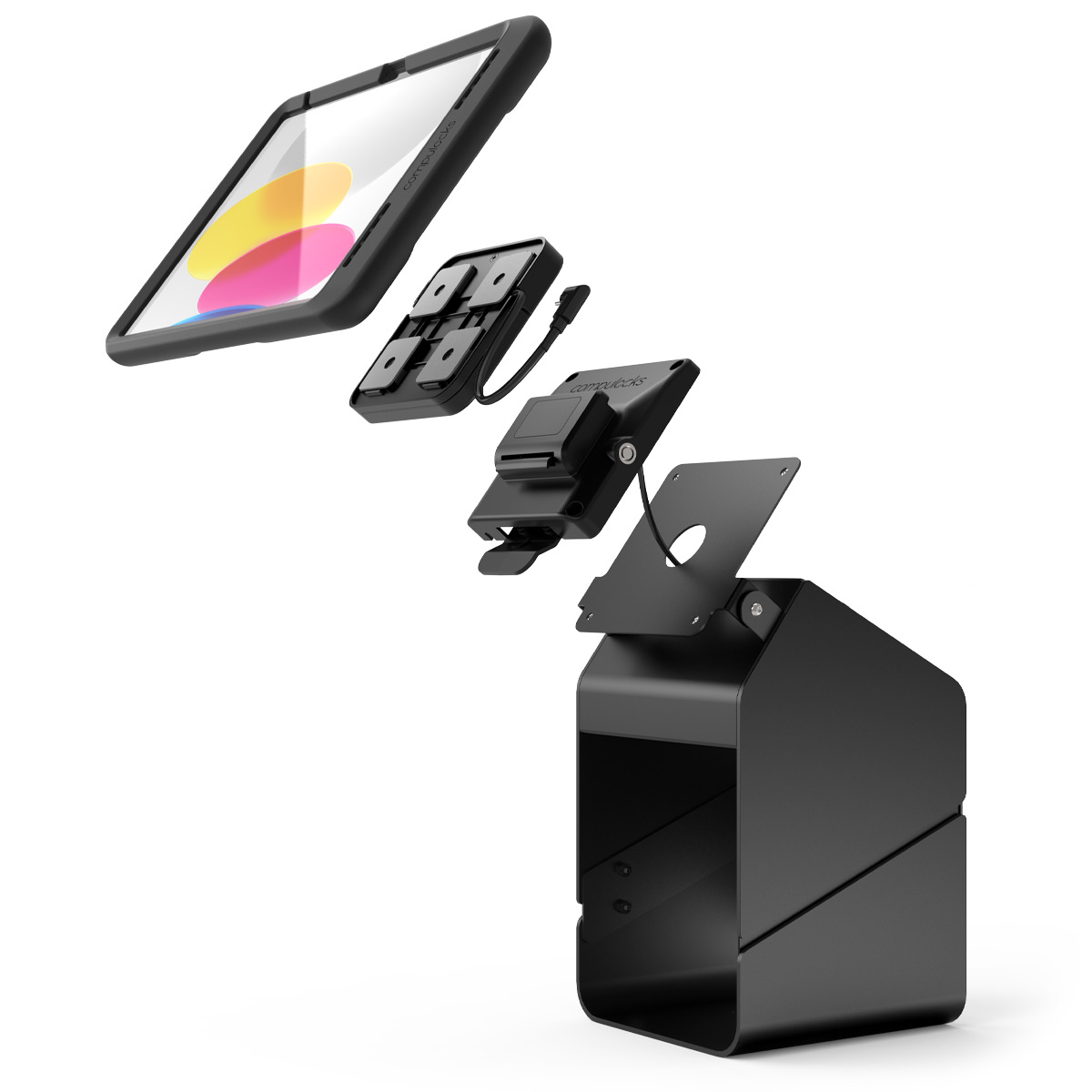 Tablet POS Stand with Printer Mount - Tablet Printer Kiosk