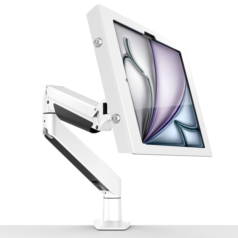 Tablet Enclosure With White Articulating Reach Arm